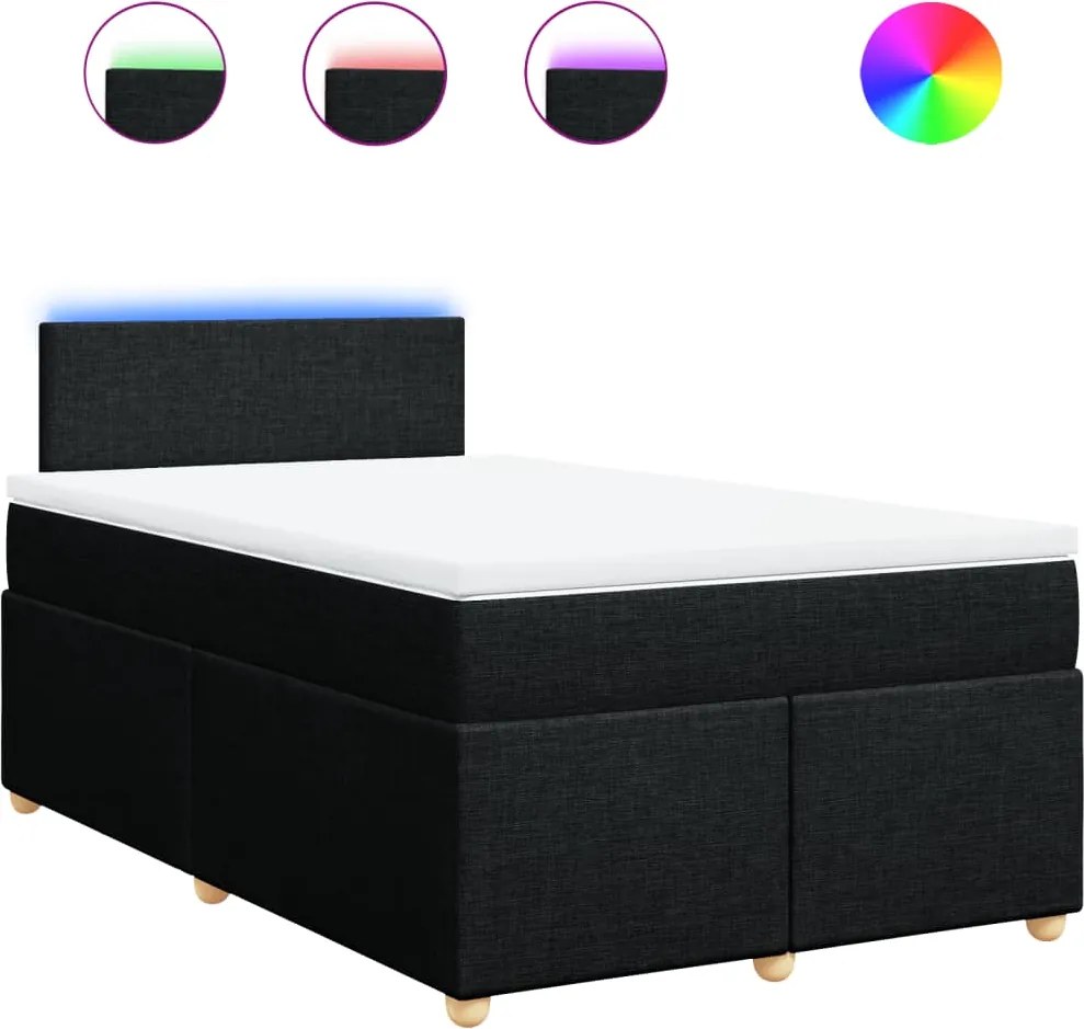 Box spring postel s matrací černá 120x190 cm textil 3288914