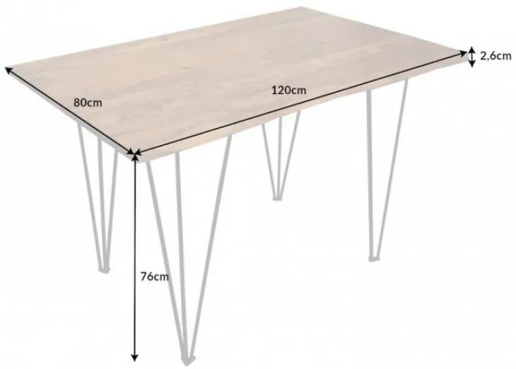 Noble Home Přírodní akáciový jídelní stůl Mammut 120 cm