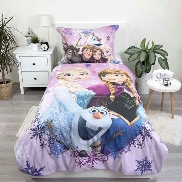 Jerry Fabrics Povlečení Frozen Purple 05 140x200, 70x90 cm
