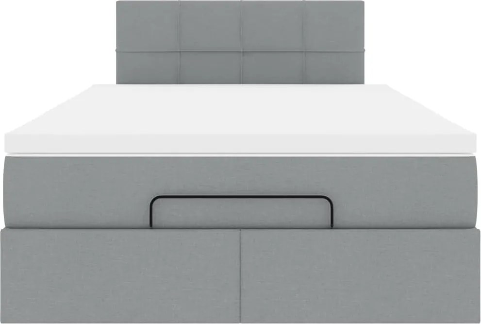 Osmanský postel s matrací světle šedá 120x190 cm textil 3311442