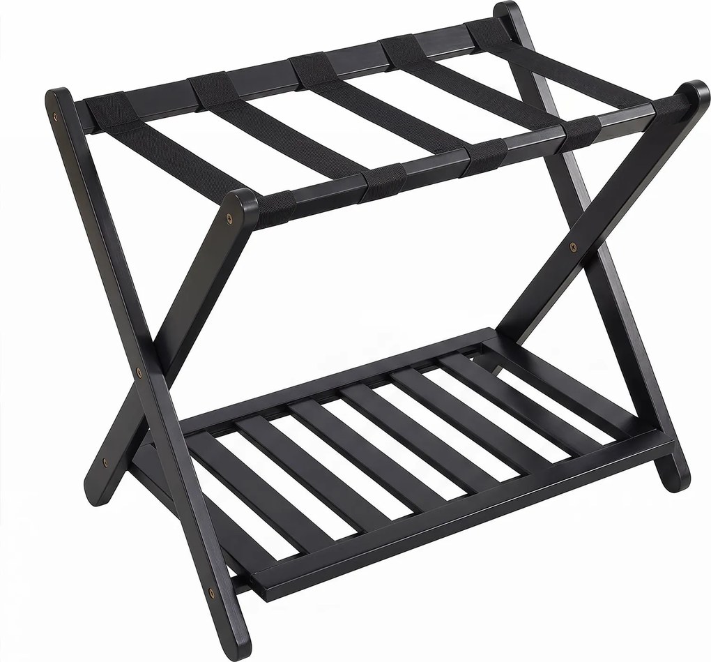 Costway Stojan na zavazadla bambusový skládací stojan na kufr – 68 × 43 × 57 cm
