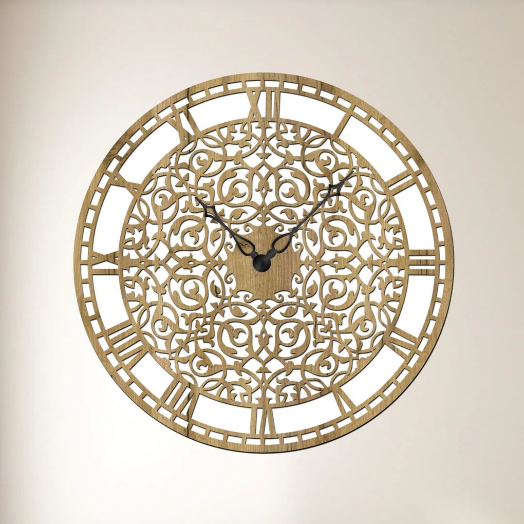 dřevo života Nástěnné hodiny ORACULUM Zvolte barvu dekoru: Horský dub, Zvolte velikost hodin (cm): 35x35