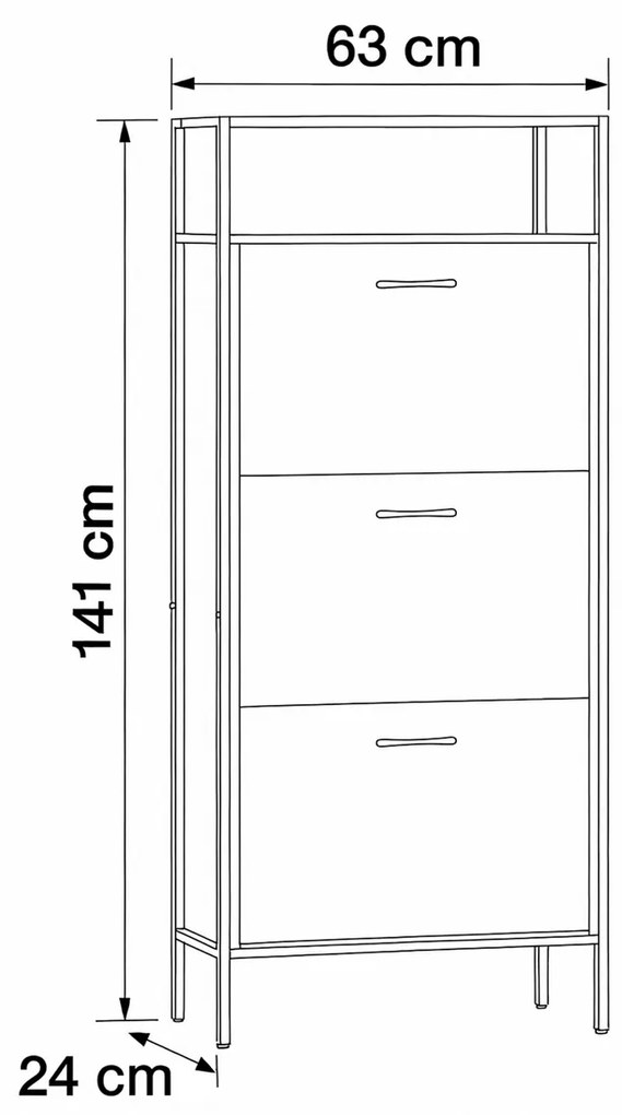 Botník s přihrádkami G1009 OAK, dub