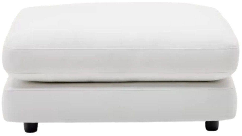 Bílá čalouněná podnožka Kave Home Gala 90 x 90 cm