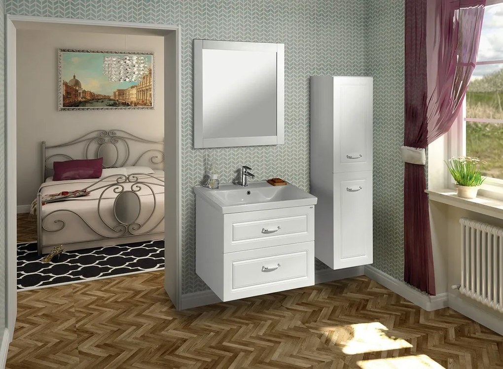 Aqualine Aqualine, FAVOLO skříňka vysoká s košem 40x184x31 cm, bílá mat, FV180
