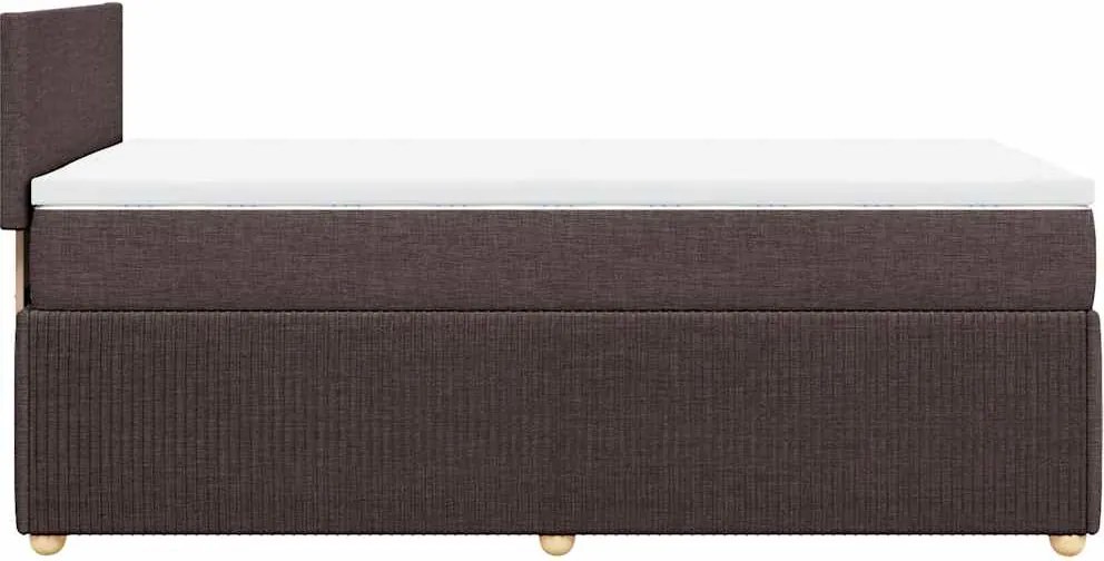 Box spring postel s matrací tmavě hnědá 90x200 cm textil 3289635