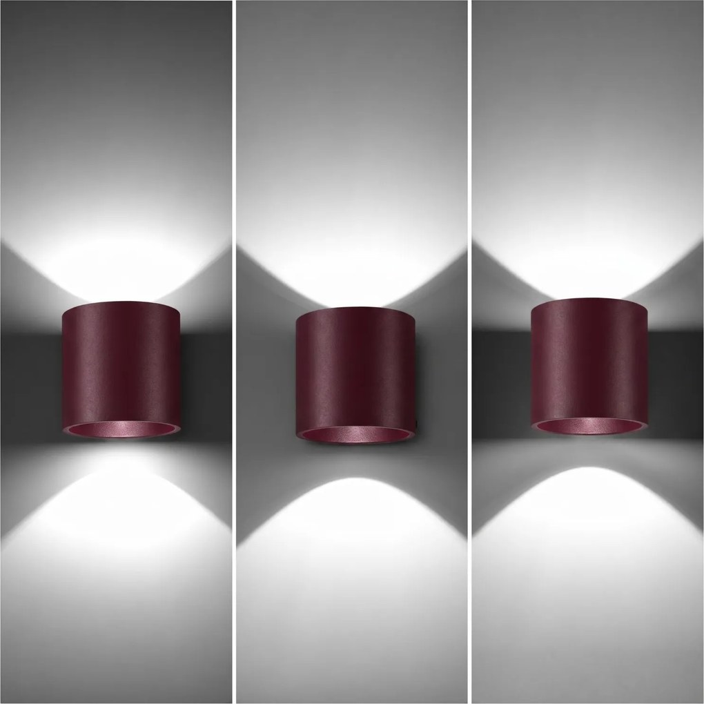 Sollux Lighting Nástěnné svítidlo ORBIS 1 bordó