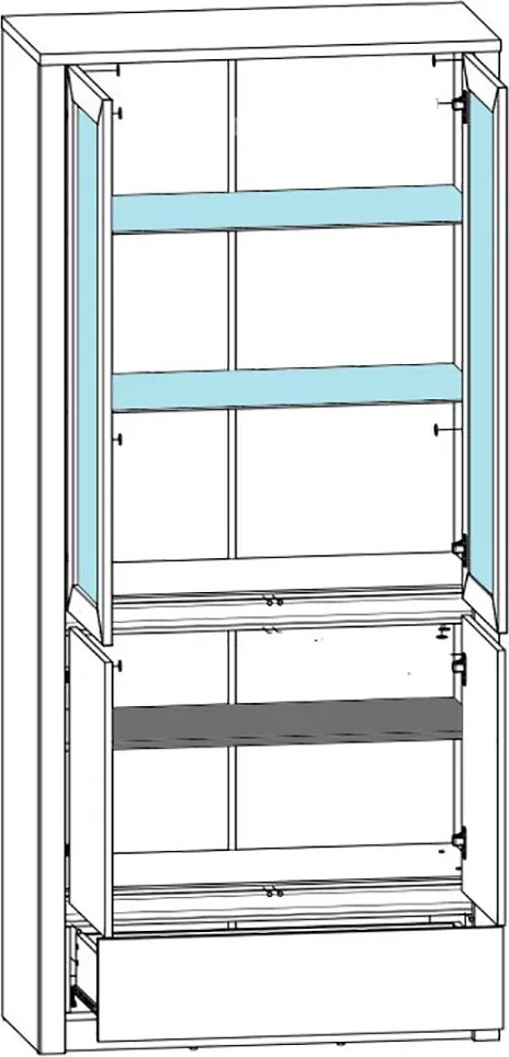 Obývací stěna s komodou MONTANA d | 6 dílů | 280 cm + 140 cm + 120x60 cm | lefkas