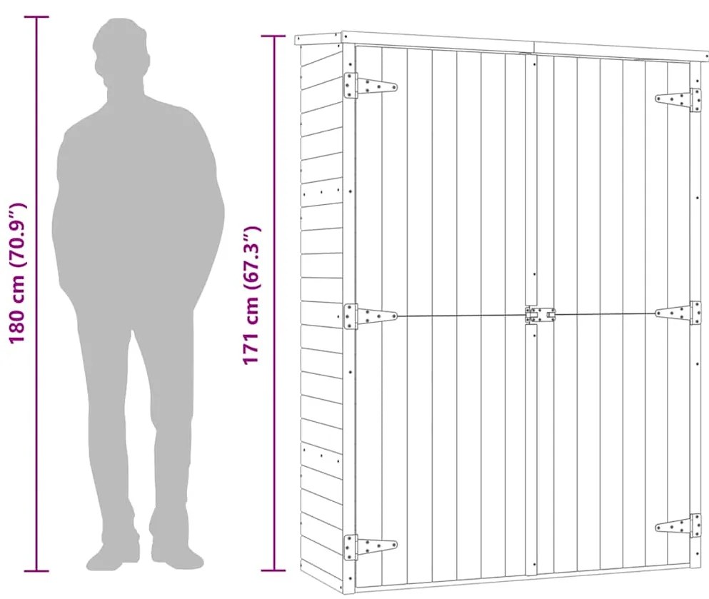 vidaXL Marketos Zahradní kůlna na nářadí 123x50x171 cm impregnovaná borovice