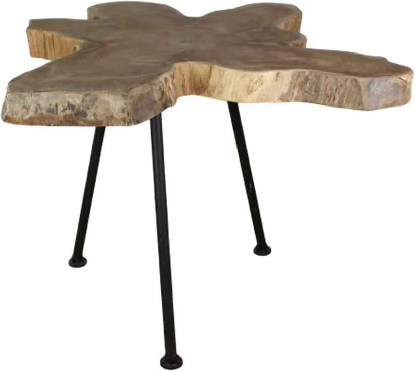 Odkládací stolek s deskou z teakového dřeva HSM collection Doff, ⌀ 50 cm