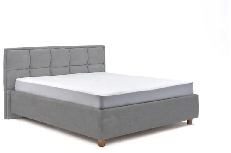 Světle modrá dvoulůžková postel s úložným prostorem ProSpánek Karme, 160 x 200 cm