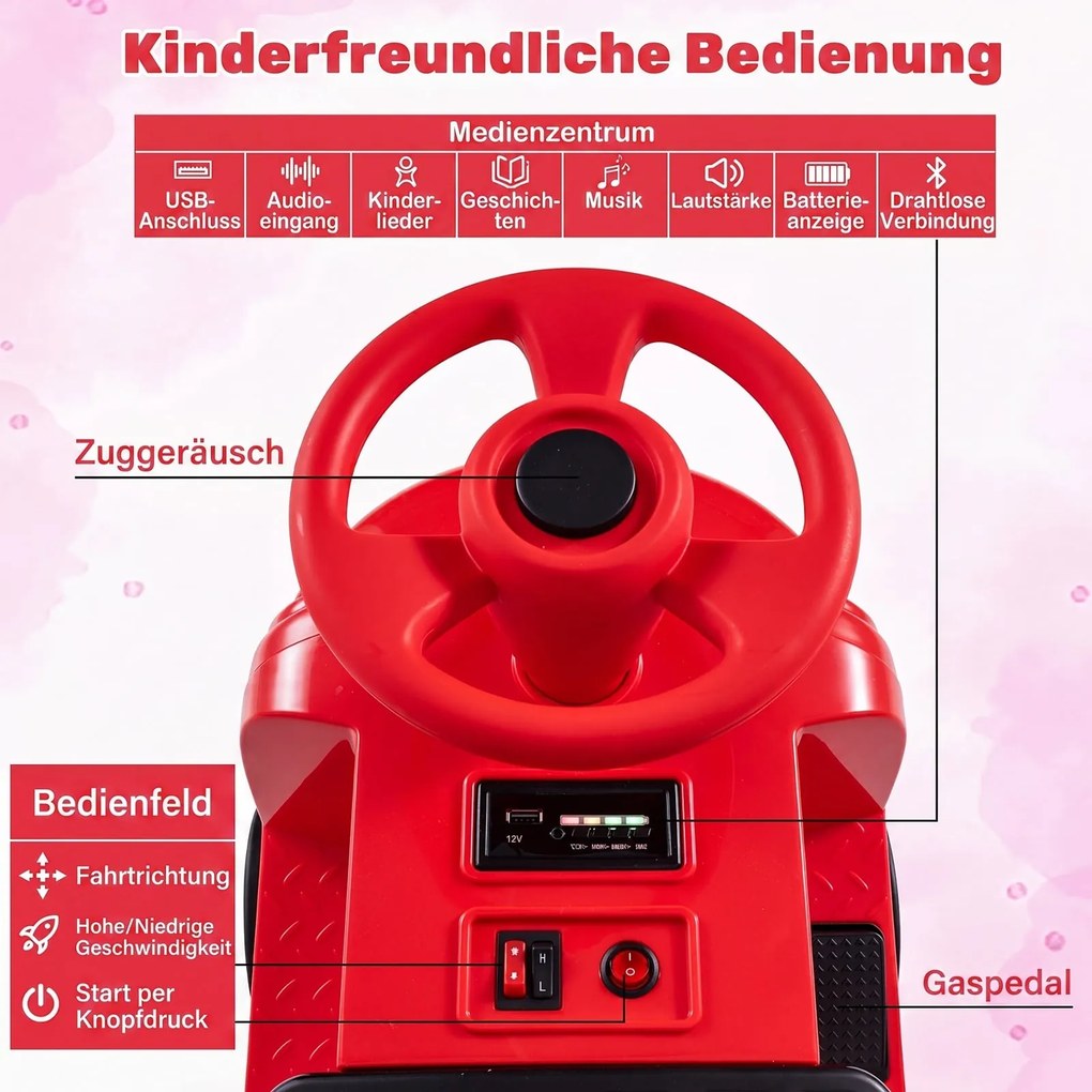 Costway Dětské elektrické auto 12 V dětské elektrické auto s 2 sedadly a 2