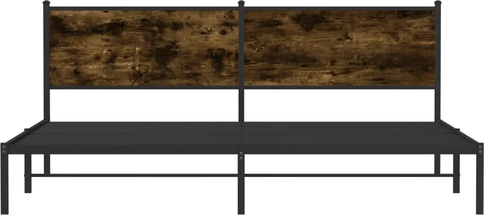 Kovový rám postele bez matrace kouřový dub 200 x 200 cm 3301350