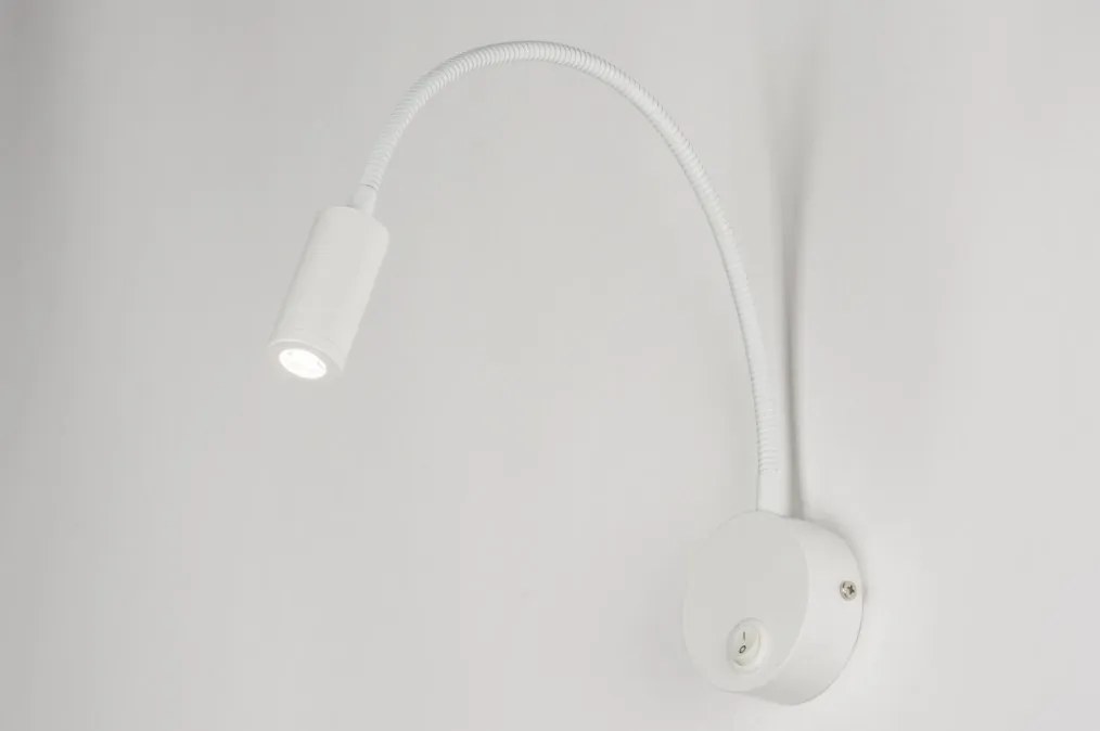 Nástěnné designové bílé LED svítidlo Fibie White
