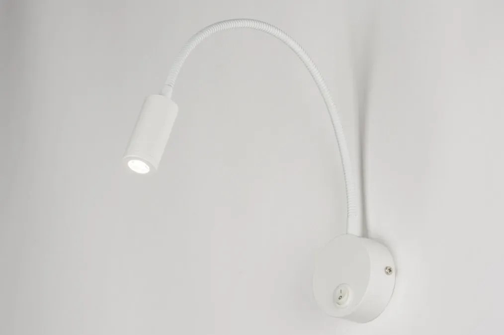 Nástěnné designové bílé LED svítidlo na čtení Fibie White
