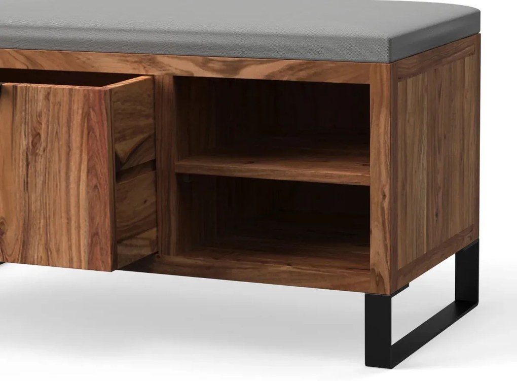 furniture-nabytek.cz - Masivní lavice Sidora z akáciového dřeva, lakovaná, hnědá – 90×41×44 cm