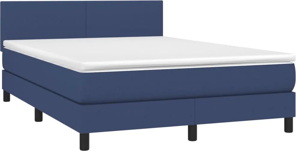 Box spring postel s matrací modrá 140x190 cm textil 3139895