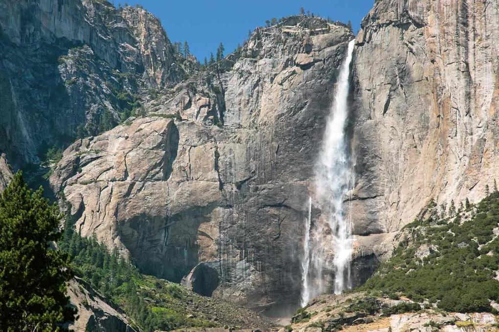 DIMEX | Samolepicí vliesová fototapeta na zeď Yosemitský park MA-5-3165 | 375 x 250 cm | zelená, modrá, šedá