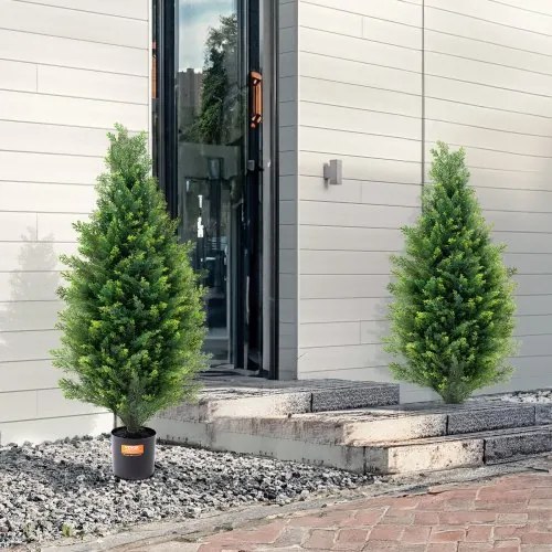 2 Kusů 0,9 m Umělý cedr Topiary Strom Umělá rostlina UV Dekor vnitřní/venkovní
