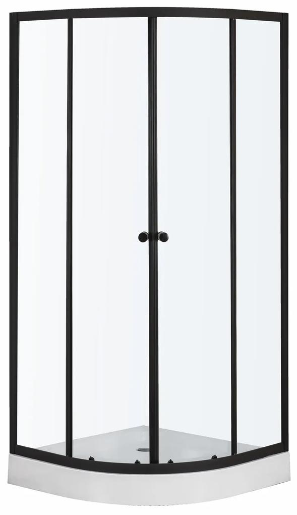 Aplomo Leo Black čtvrtkruhový sprchový kout s vaničkou Rozměr koutu: 80x80cm