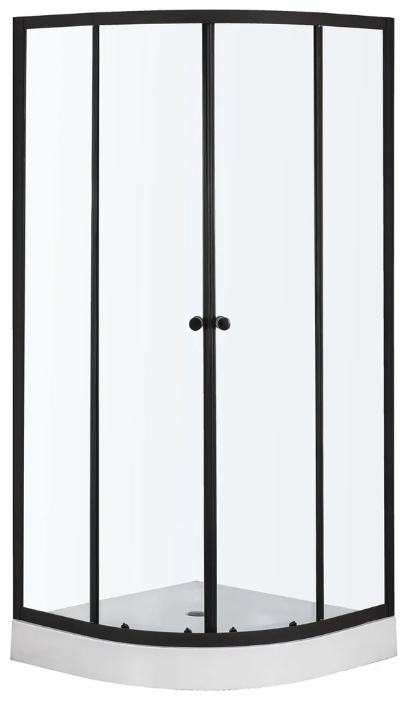 Aplomo Leo Black čtvrtkruhový sprchový kout s vaničkou Rozměr koutu: 90x90cm