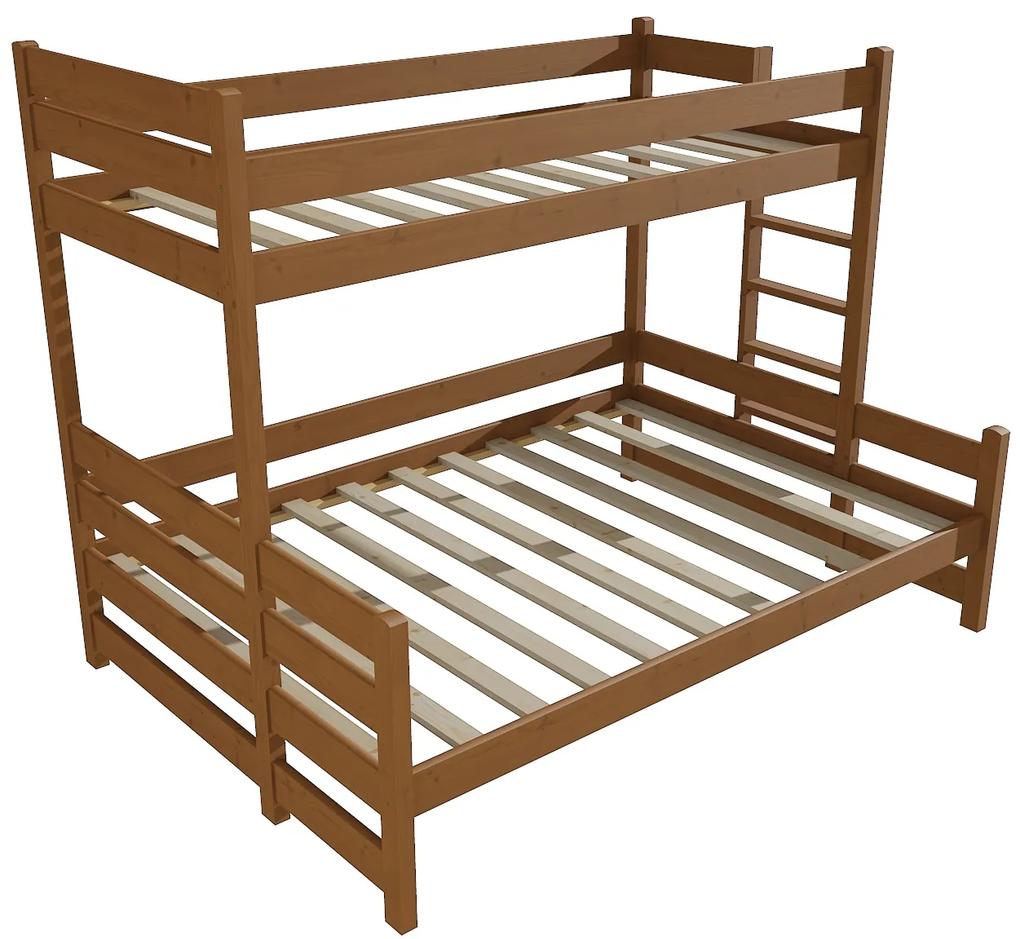 Vomaks Patrová postel s rozšířeným spodním lůžkem PPS 003 Rozměr: 90/120 x 200 cm, Barva: moření dub, Varianta: vlevo