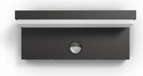 PH 16484/93/P0 LED Venkovní nástěnné svítidlo Philips Bustan s pohybovým čidlem 16484/93/P0 antracitové 2700K - PHILIPS (915005378401)