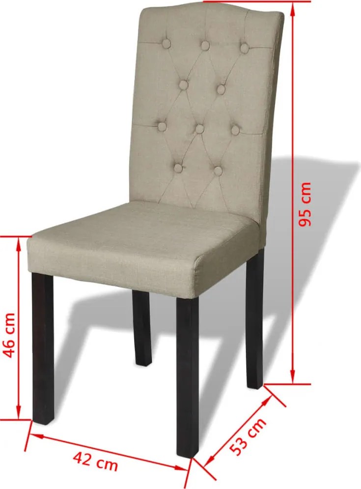 vidaXL Jídelní židle 6 ks textil [160790] Barva: Šedá