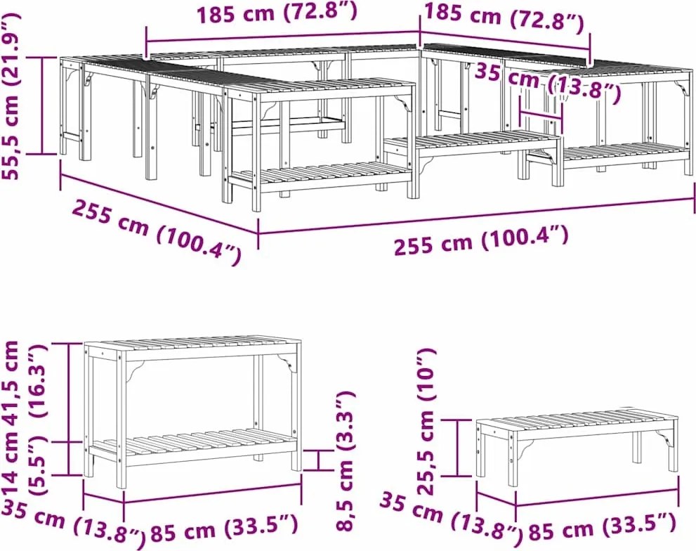 vidaXL Obložení vířivky Hnědá 250 x 250 cm Masivní akátové dřevo [3334765]