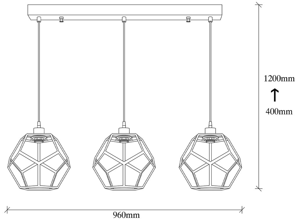 Damzaan Černý/bronzový lustr Degirmen