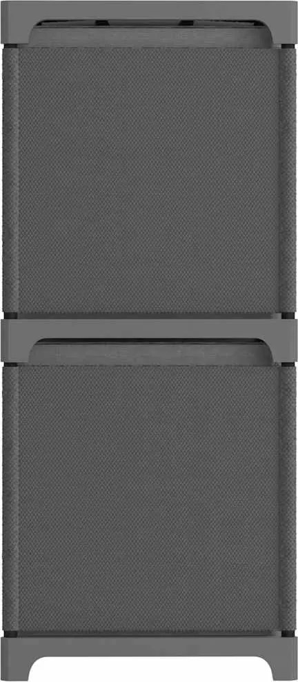 Výstavní police 6 přihrádek s boxy šedá 103x30x72,5 cm textil 322609