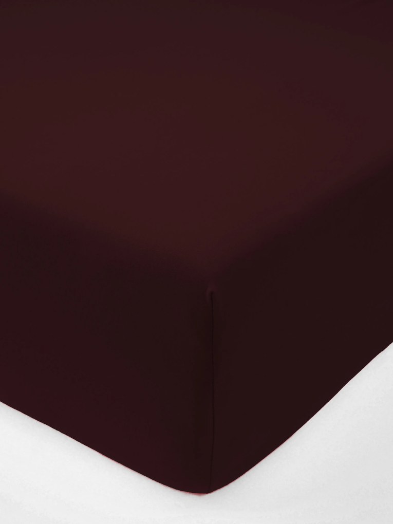 MK Lůžkoviny Jersey prostěradlo s elastanem Deluxe 200 × 200 cm – vínově červené