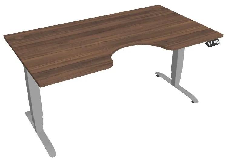 Hobis Motion Elektr. nastavitelný stůl 160x90 s pamětí - HOBIS ERGO MOTION MSE 3M 1600 Dekor stolové desky: ořech, Barva kovové podnože: stříbrná
