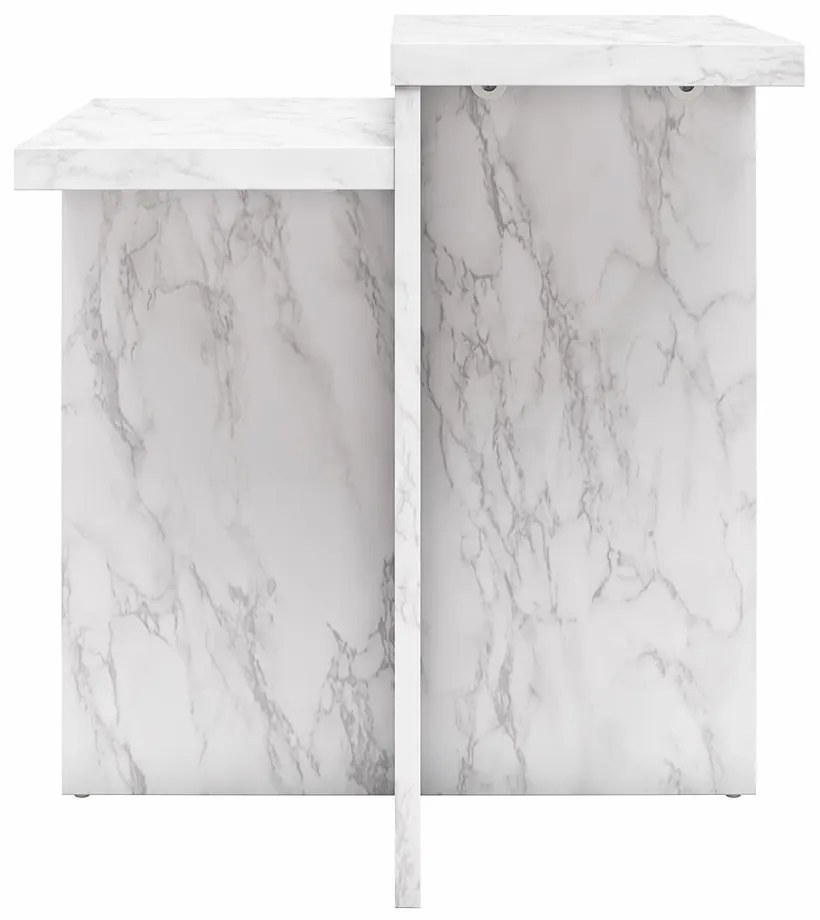 Bílý konferenční stolek v dekoru mramoru 56x56 cm Brielle – Støraa