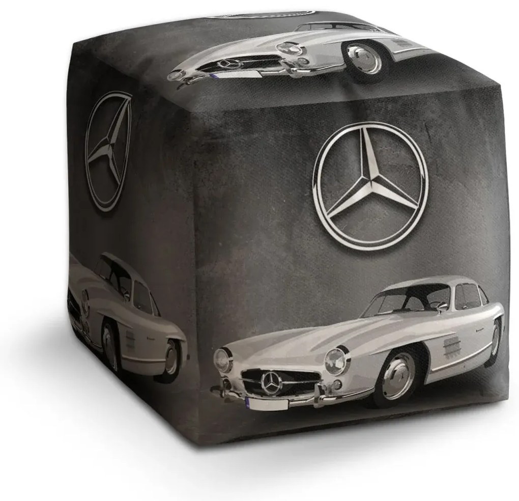Sablio Taburet Cube Mercedes-Benz 300 SL Šedé pozadí: 40x40x40 cm