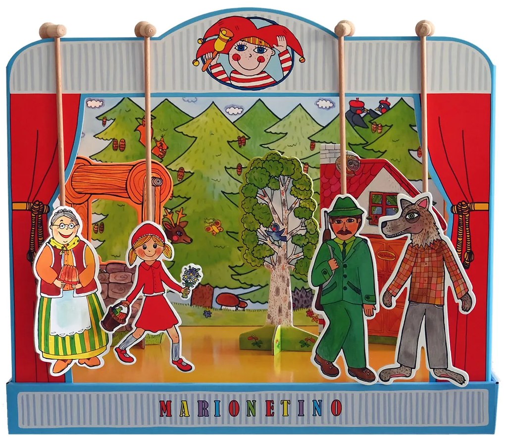 MARIONETINO – Loutkové divadlo: Červená Karkulka a Perníková chaloupka (9 loutek)