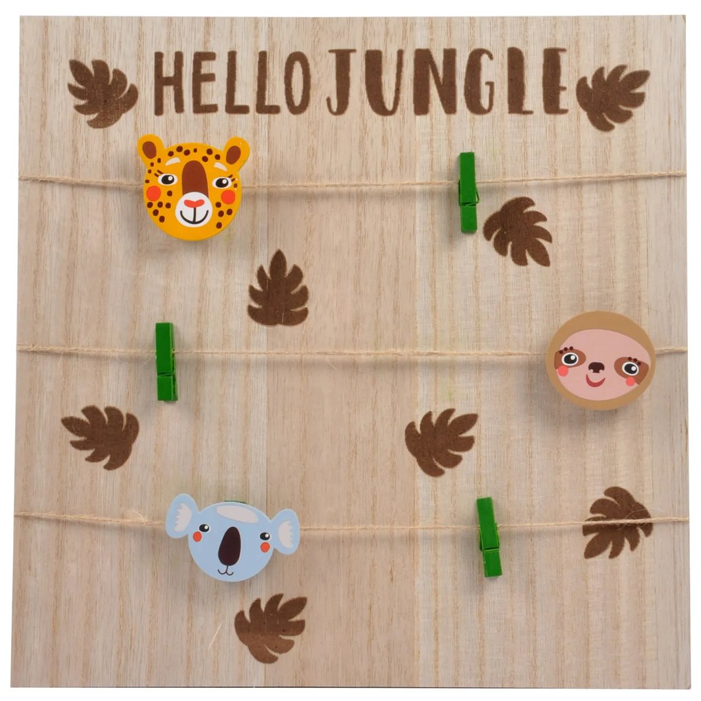 Homea Dětský organizér na zeď Hello Jungle 30 x 30 cm