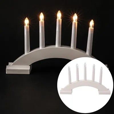 Svícen LED bílý 32x20 cm