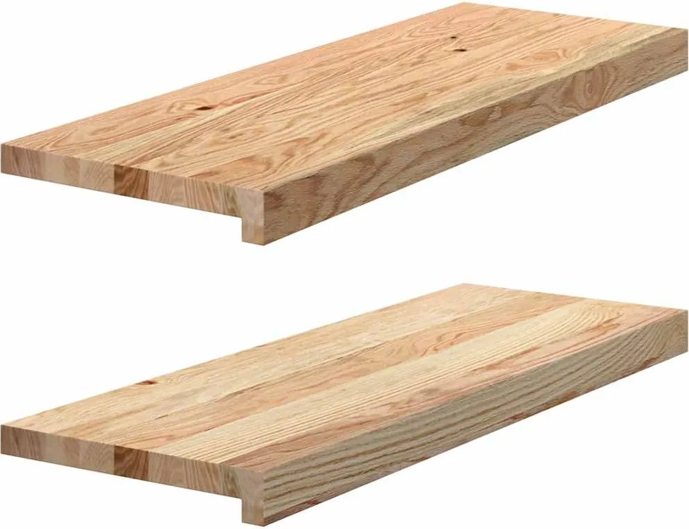 Nášlapy na schody 2 ks neošetřené 70x25x2 cm masivní dub 3283772