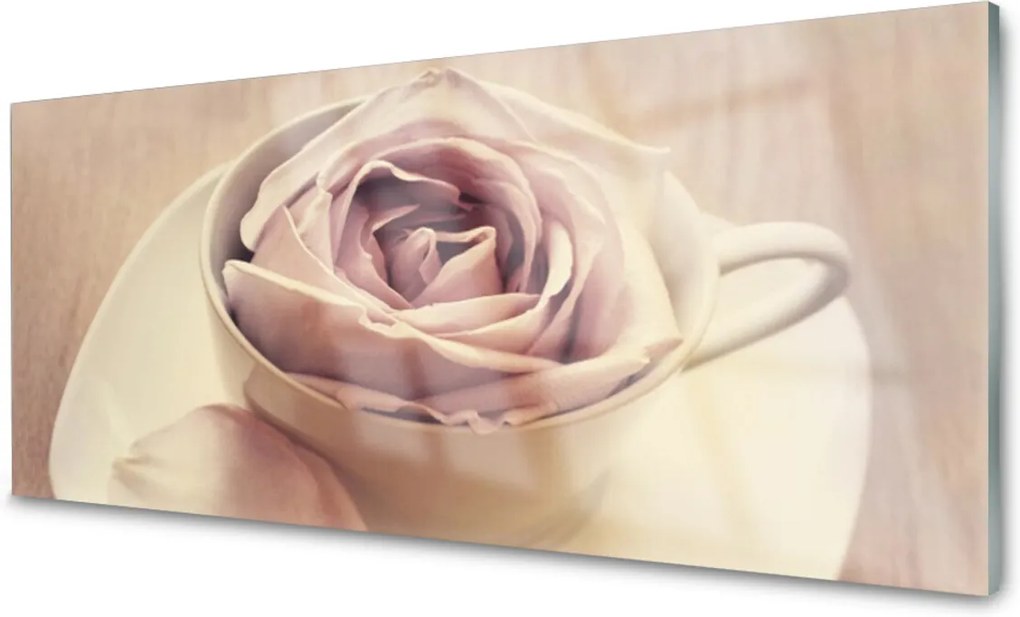Akrylové obraz Skleněný Hrnek Růže Umění