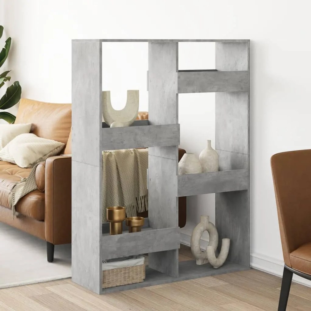Dělicí stěna betonově šedá 100 x 33 x 135 cm kompozitní dřevo 3309558
