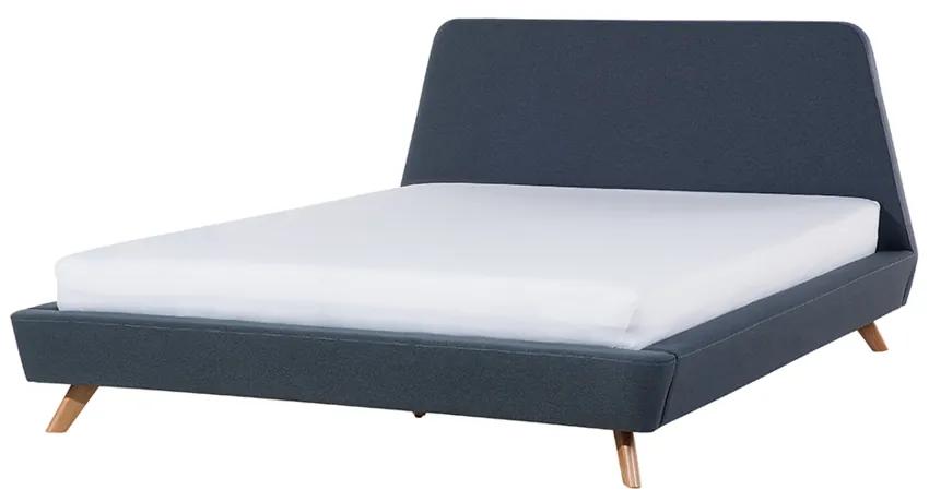 Čalouněná tmavě modrá postel 160x200 cm VIENNE