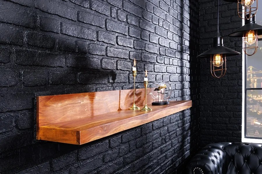 Designová nástěnná police Elegant 80 cm Sheesham