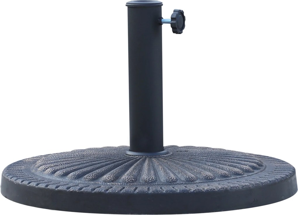 Základna pro slunečník Outsunny průměr 3,8-4,8 cm s květinovým motivem a knoflíkem, hmotnost 15 kg, zahradní pryskyřice 49x32 cm | Aosom
