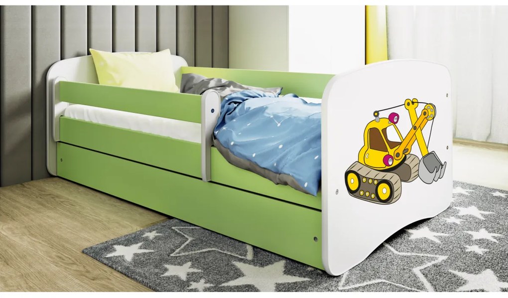 Dětská postel Babydreams bagr zelená
