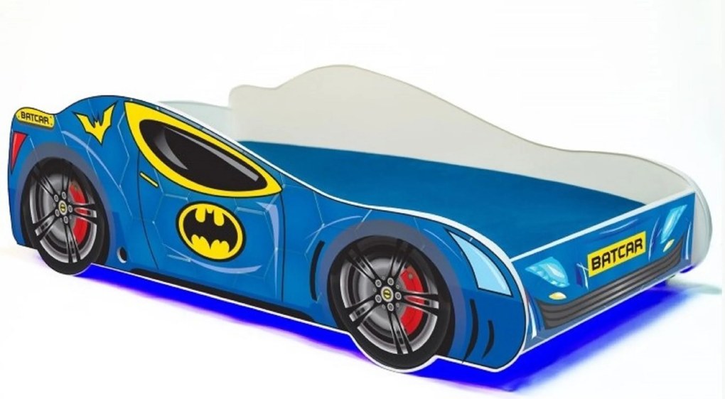 ADRK Furniture Postel s matracem a LED osvětlením BATCAR 160x80 CH-BAT-CAR-160+L-S006