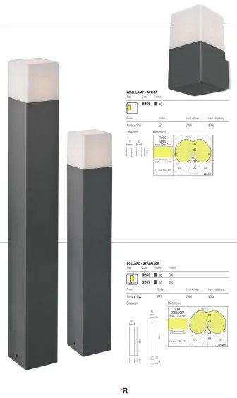 Redo 9265 - Venkovní nástěnné svítidlo TOGO 1xE27/13W/230V IP44