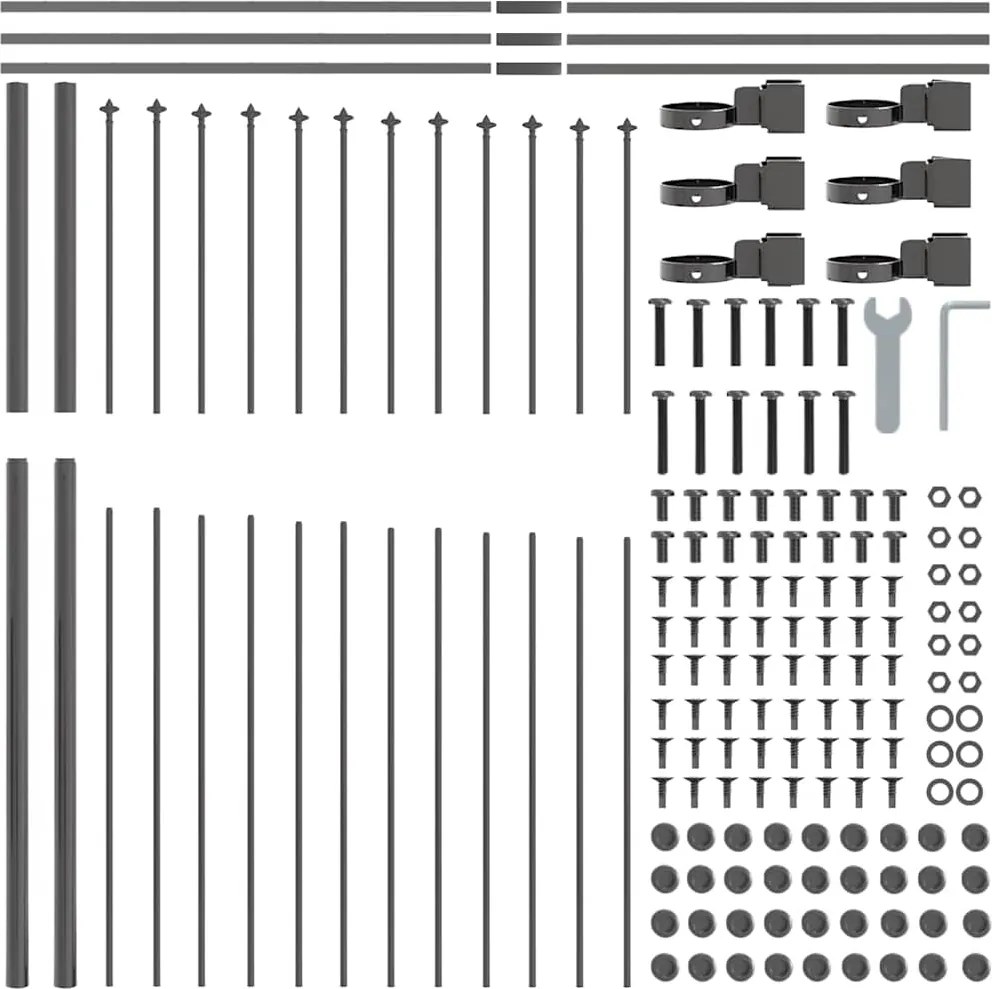 Zahradní plot WOERDEN 2 ks 170 x 215 cm Práškově lakovaná ocel 3360098
