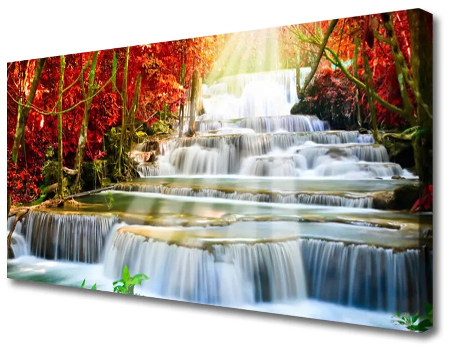 Obraz na plátně Vodopád Příroda Les 100x50 cm