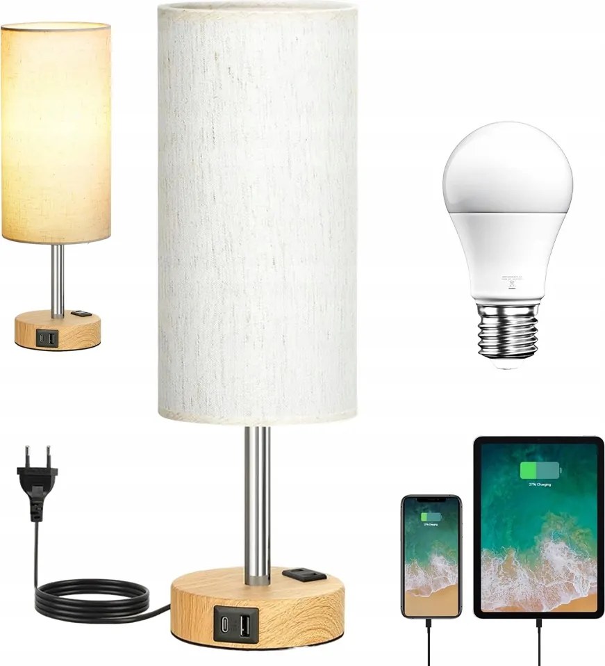 Noční Lampa Pro Čtení S Usb Portem Pro Nabíjení Telefonu